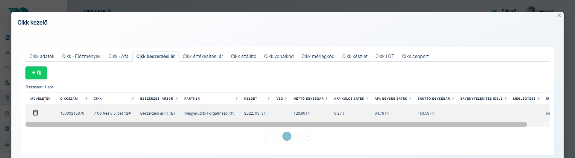 CIKK KEZELŐ MENÜPONT – DataEdge