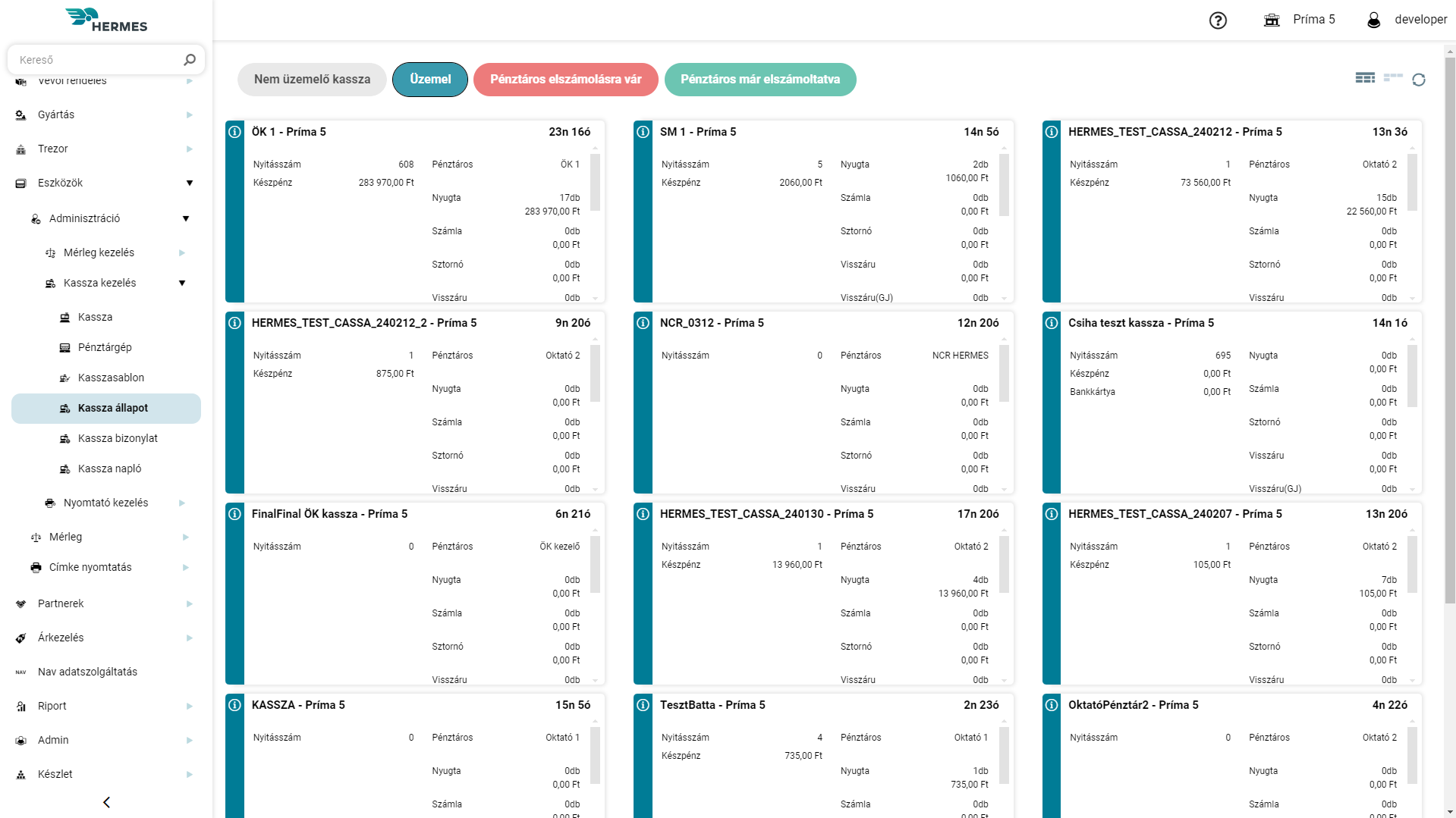 KASSZA ÁLLAPOT (HERMES 2.0) – DataEdge