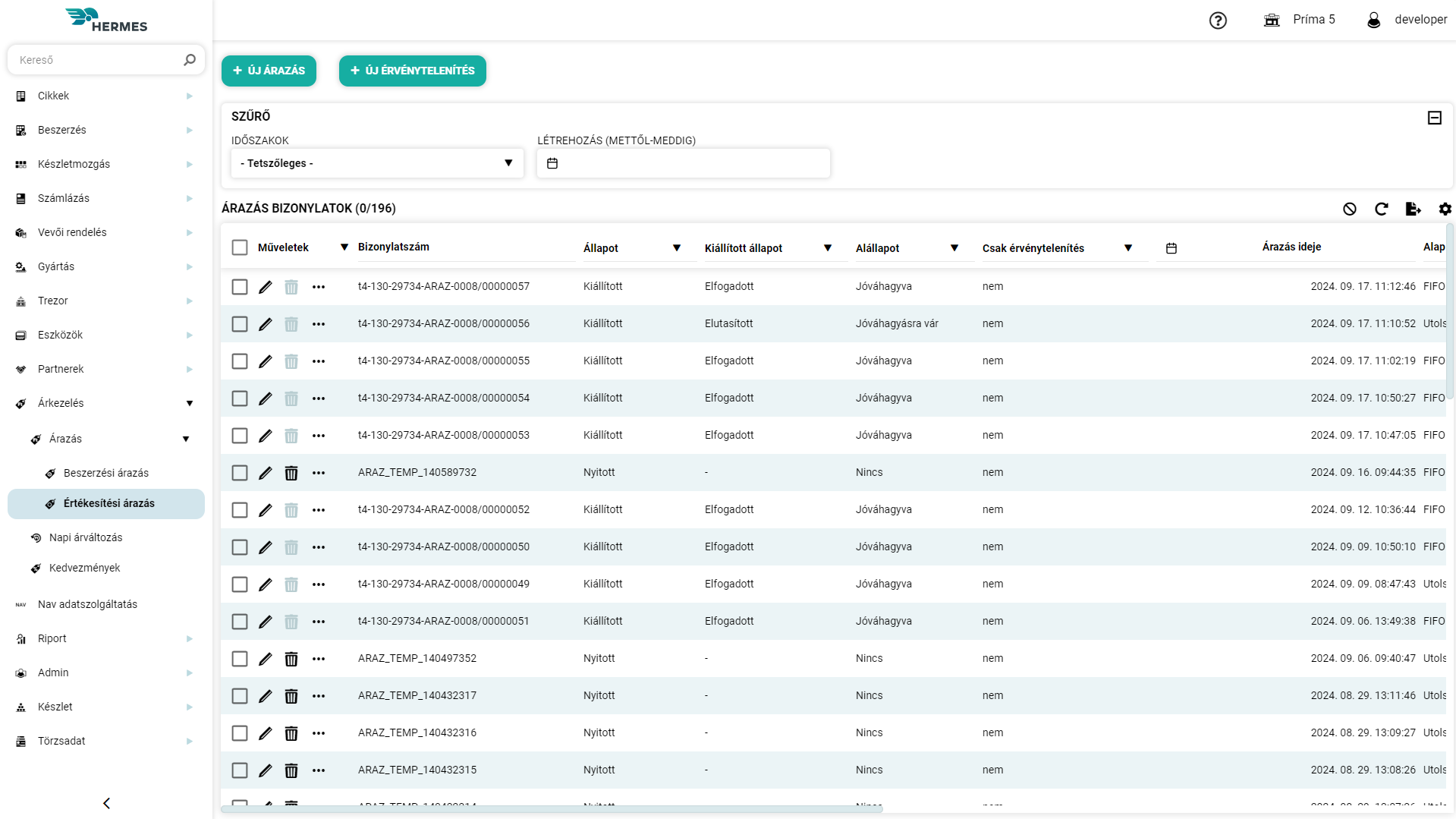 ÁRSOR IMPORT (HERMES 2.0) – DataEdge
