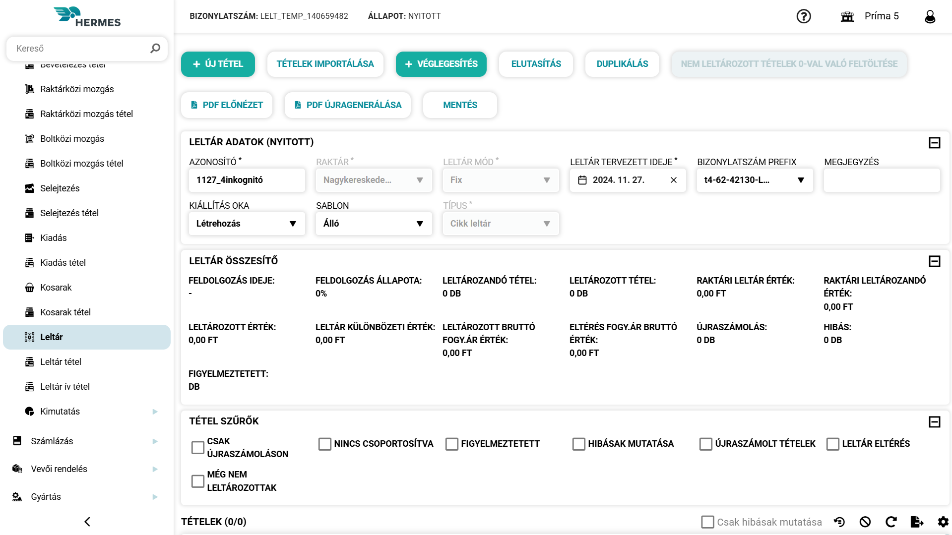 BACKOFFICE LISTA NÉZET BEÁLLÍTÁS (HERMES 2.0) – DataEdge