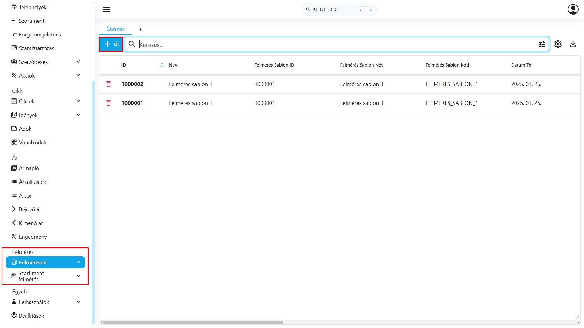 FELMÉRÉS MENÜPONT – DataEdge